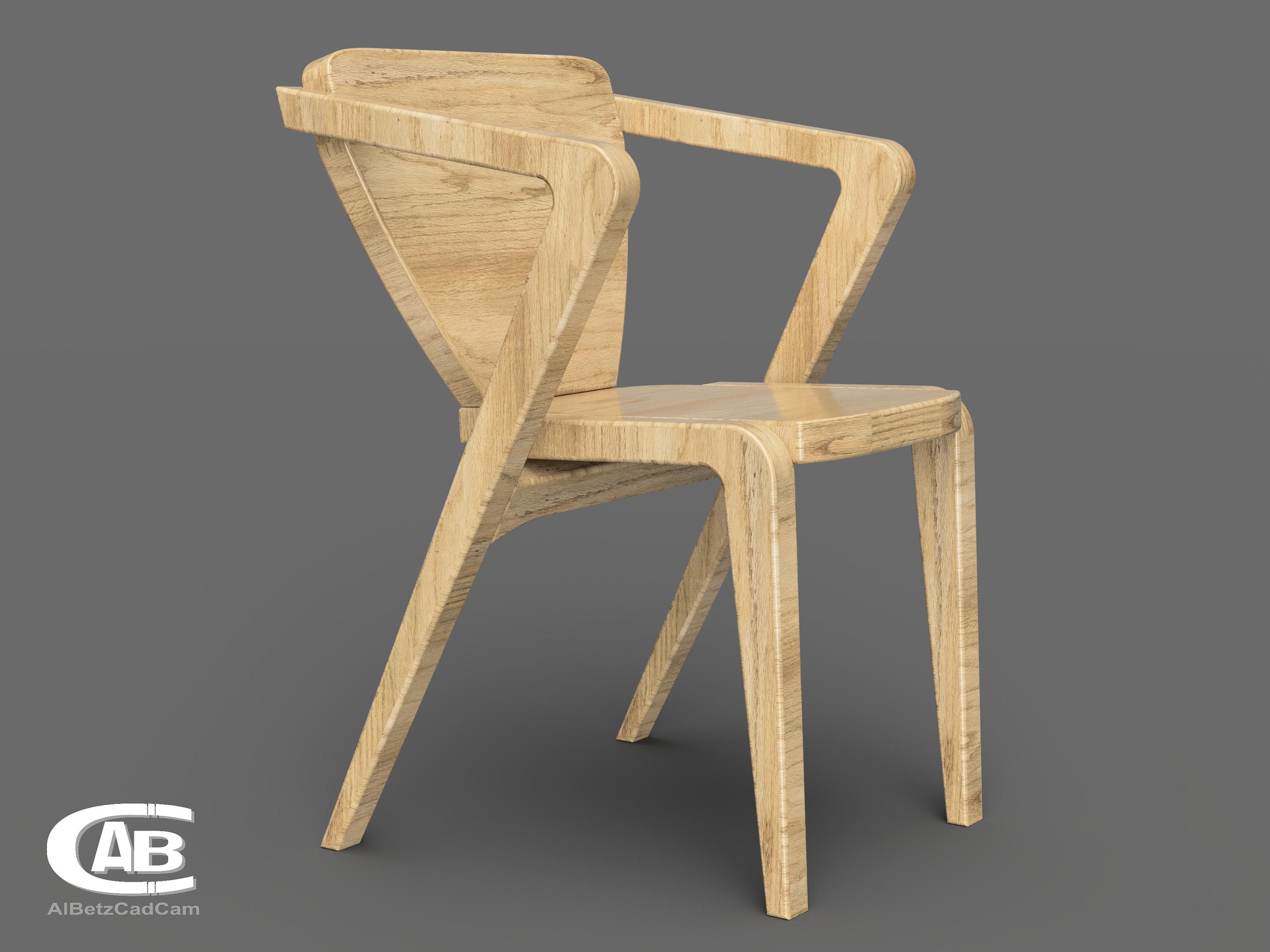 Wood Chair 3D Model for Manufacture on a CNC Machine - Etsy