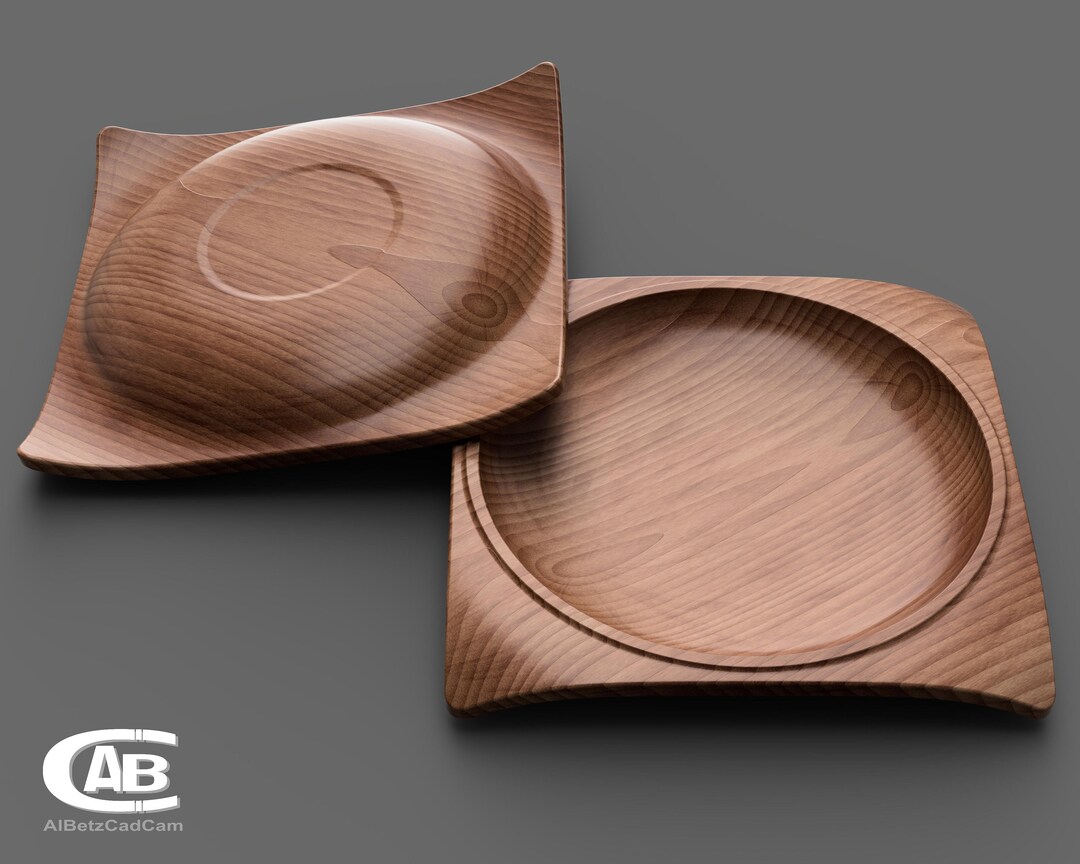 Elegant Wooden Bowl – Rectangular Design – Unique 3D Model for CNC & 3D ...