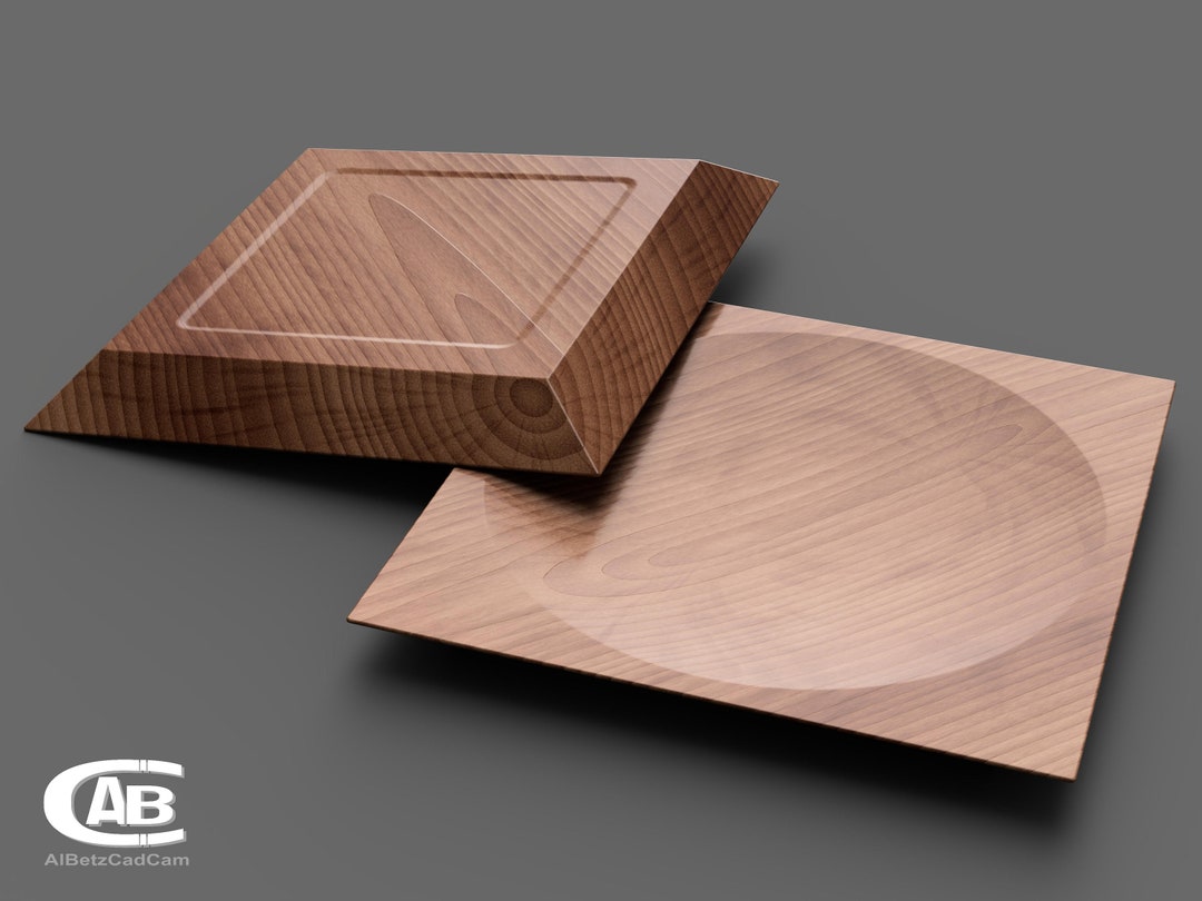 Elegant Wooden Bowl – Rectangular Design – Unique 3D Model for CNC & 3D ...