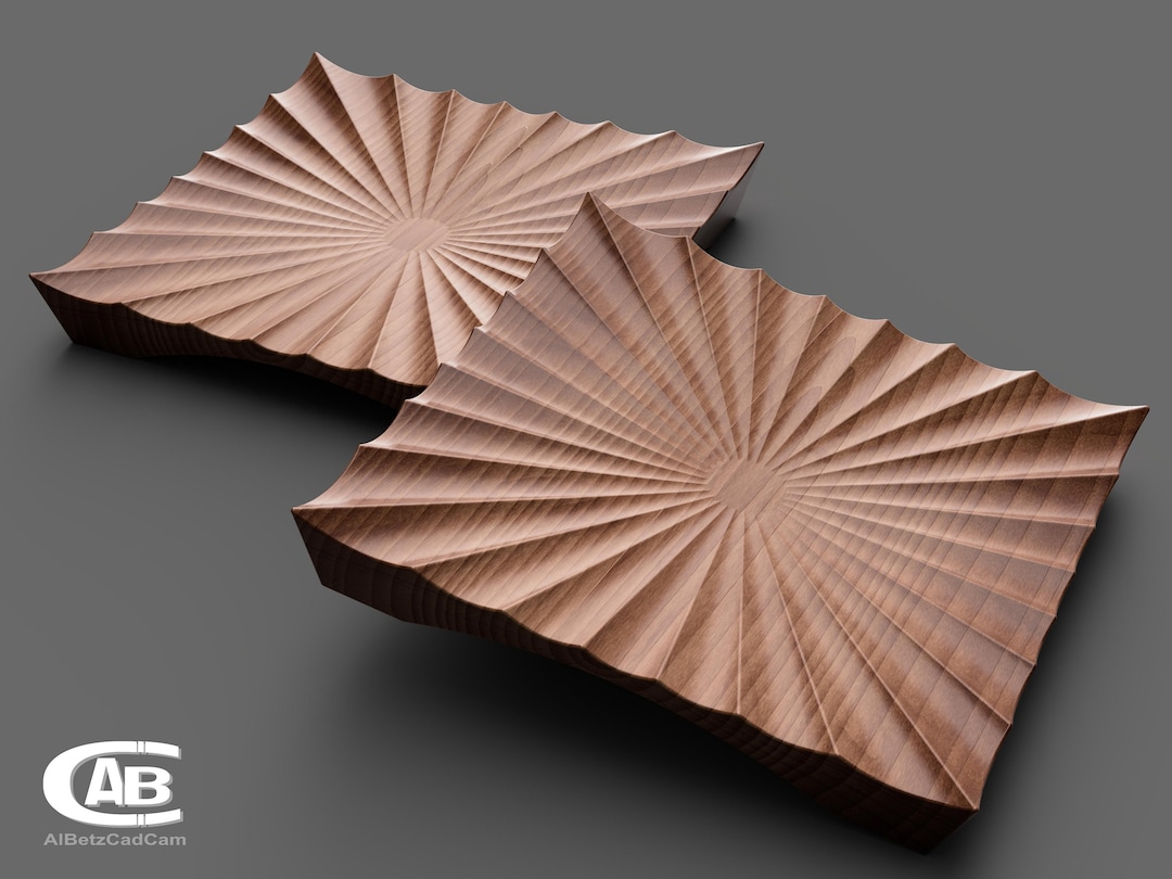 Elegant Wooden Bowl – Rectangular Design – Unique 3D Model for CNC & 3D ...