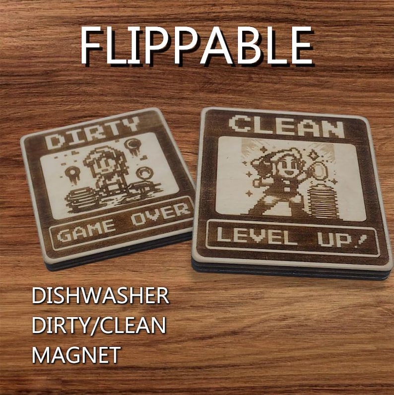 Retro 8-bit Dishwasher Magnet: Clean/dirty Indicator - Etsy