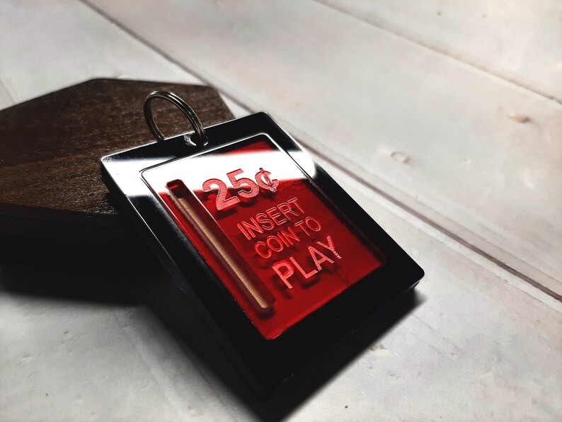 INSERT COIN Retro Arcade Keychain 80s 90s Nostalgia Coin Op - Etsy