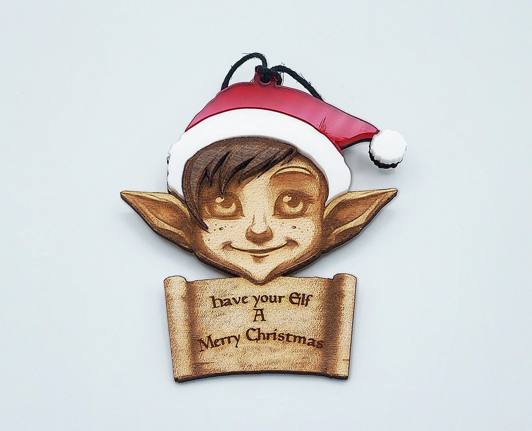 Fantasy Elf Christmas Ornament: Laser Engraved Holiday Decoration - Etsy