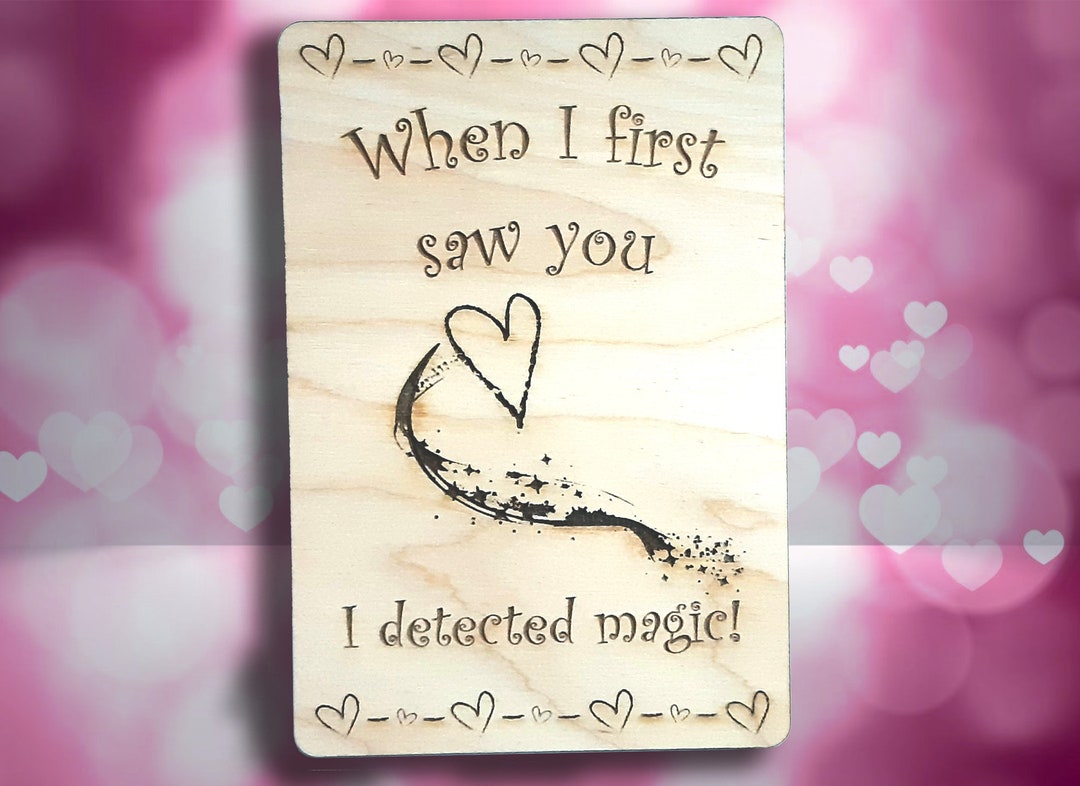 Engraved Wood Anniversary Card: Detect Magic RPG Gamer Gift - Etsy