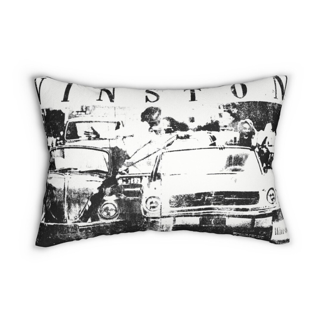 Vintage Old Winston Cigarettes Ad Cushion Timeless Black & White Accent ...