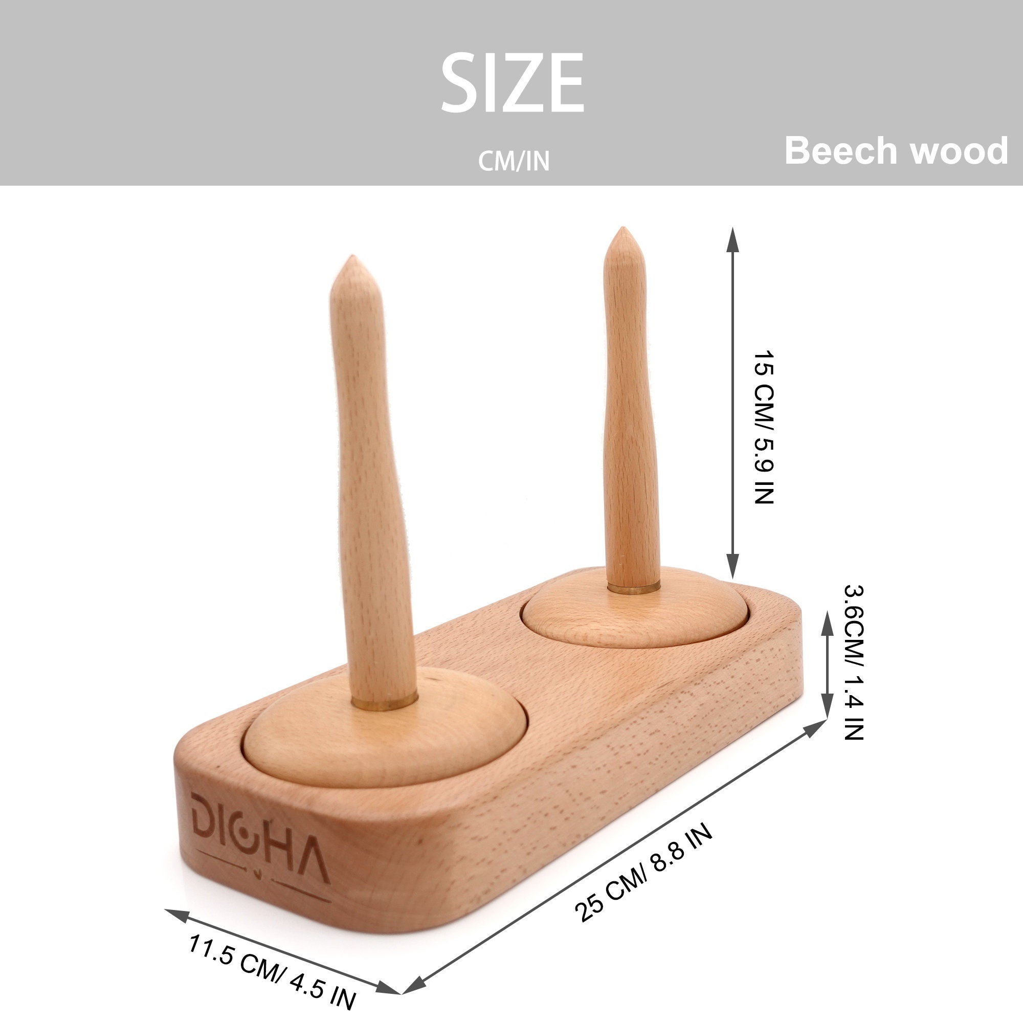 DICHA Beech Double Wood Yarn Holder-advanced Metal Twirling Mechanism ...