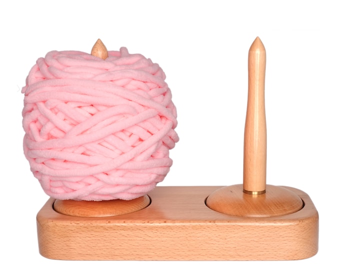 Beech Double Wood Yarn Holder-advanced Metal Twirling Mechanism Lazy ...