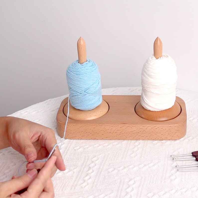 DICHA Beech Double Wood Yarn Holder-advanced Metal Twirling Mechanism ...