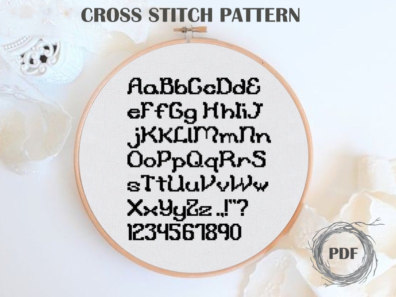 Easy Cross Stitch Alphabet, Full Alphabet Cross Stitch Pattern PDF ...