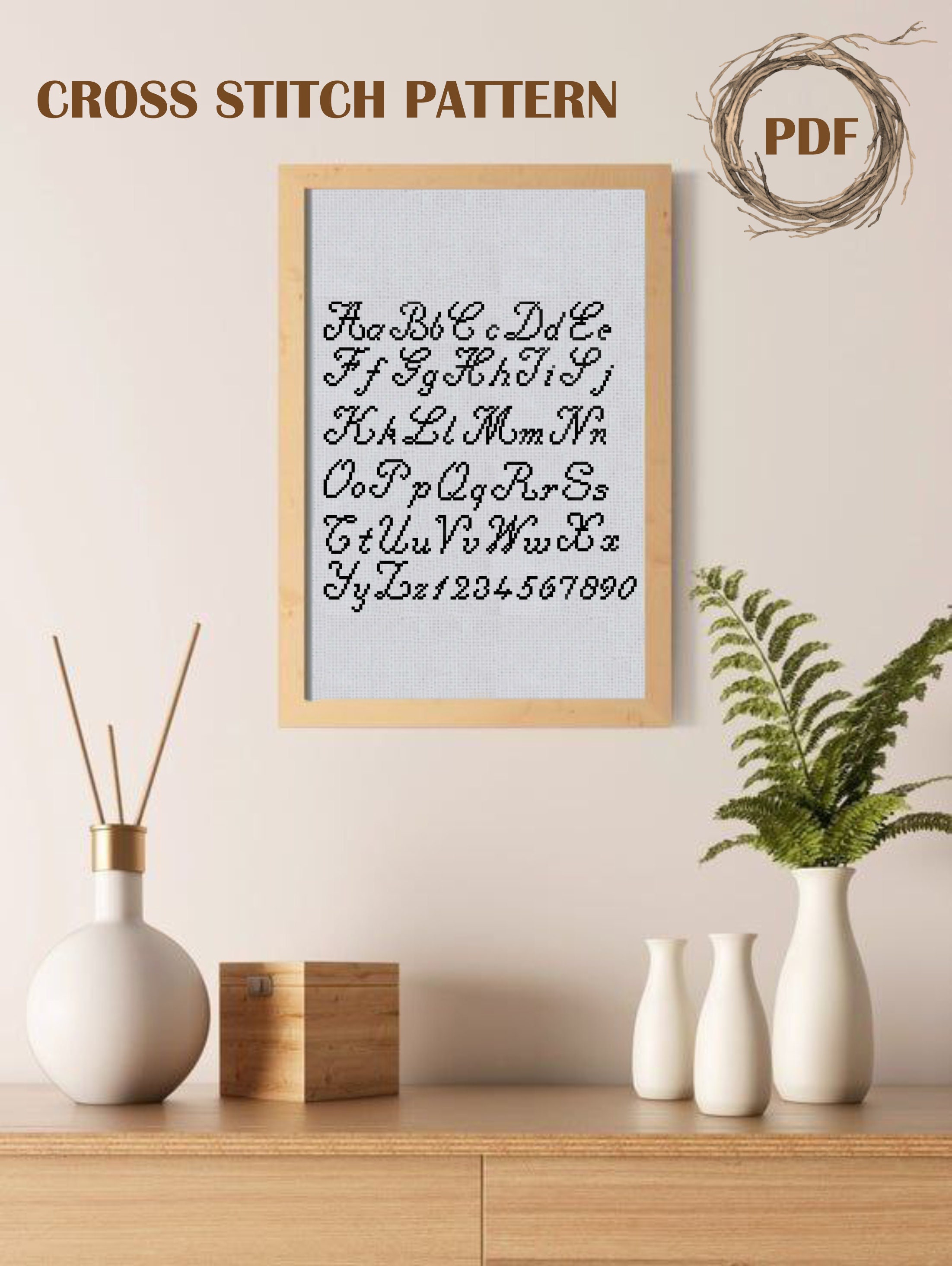 Cross Stitch Alphabet Pattern PDF, Full Alphabet Cross Stitch ...
