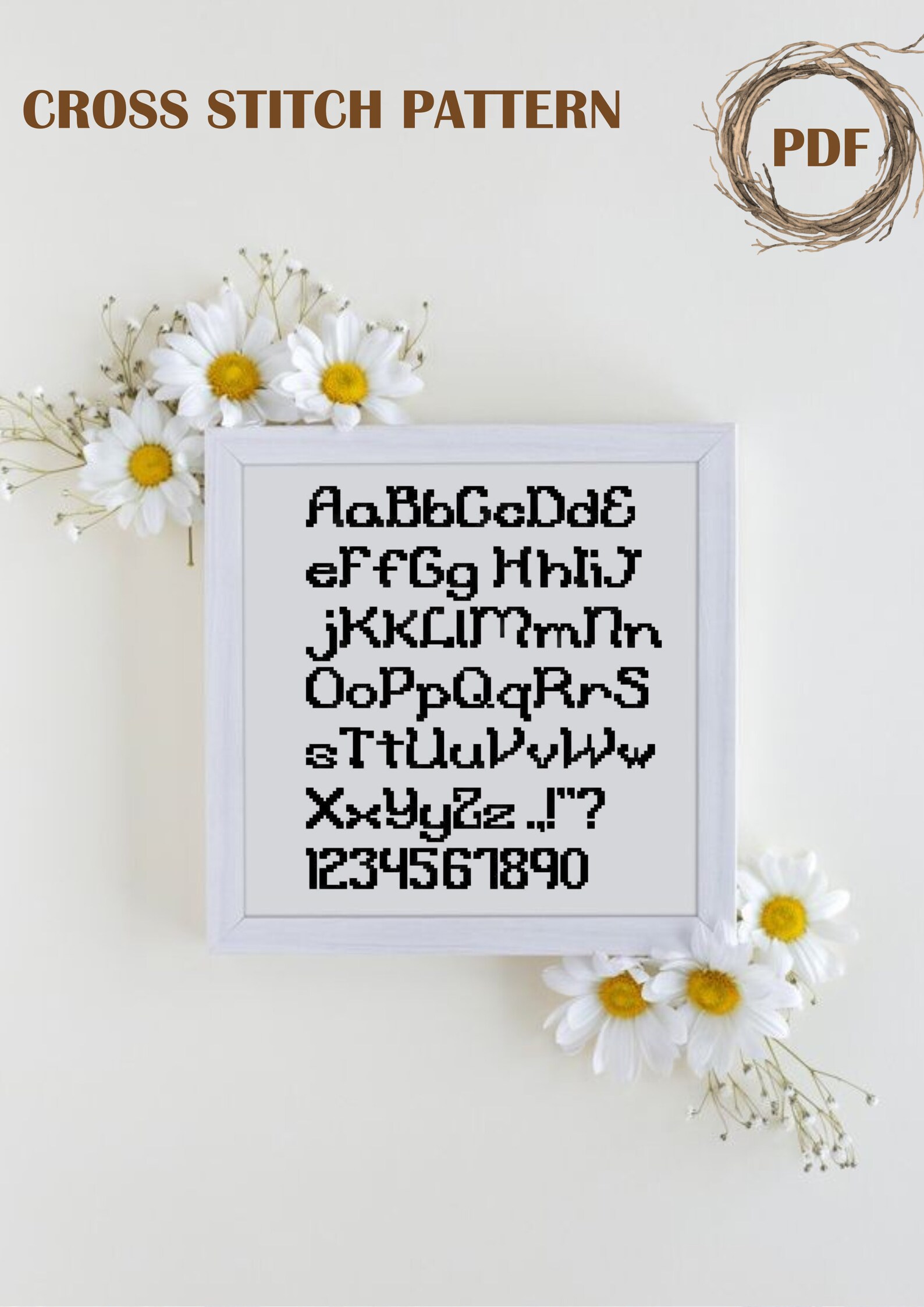 Easy Cross Stitch Alphabet Full Alphabet Cross Stitch Pattern - Etsy