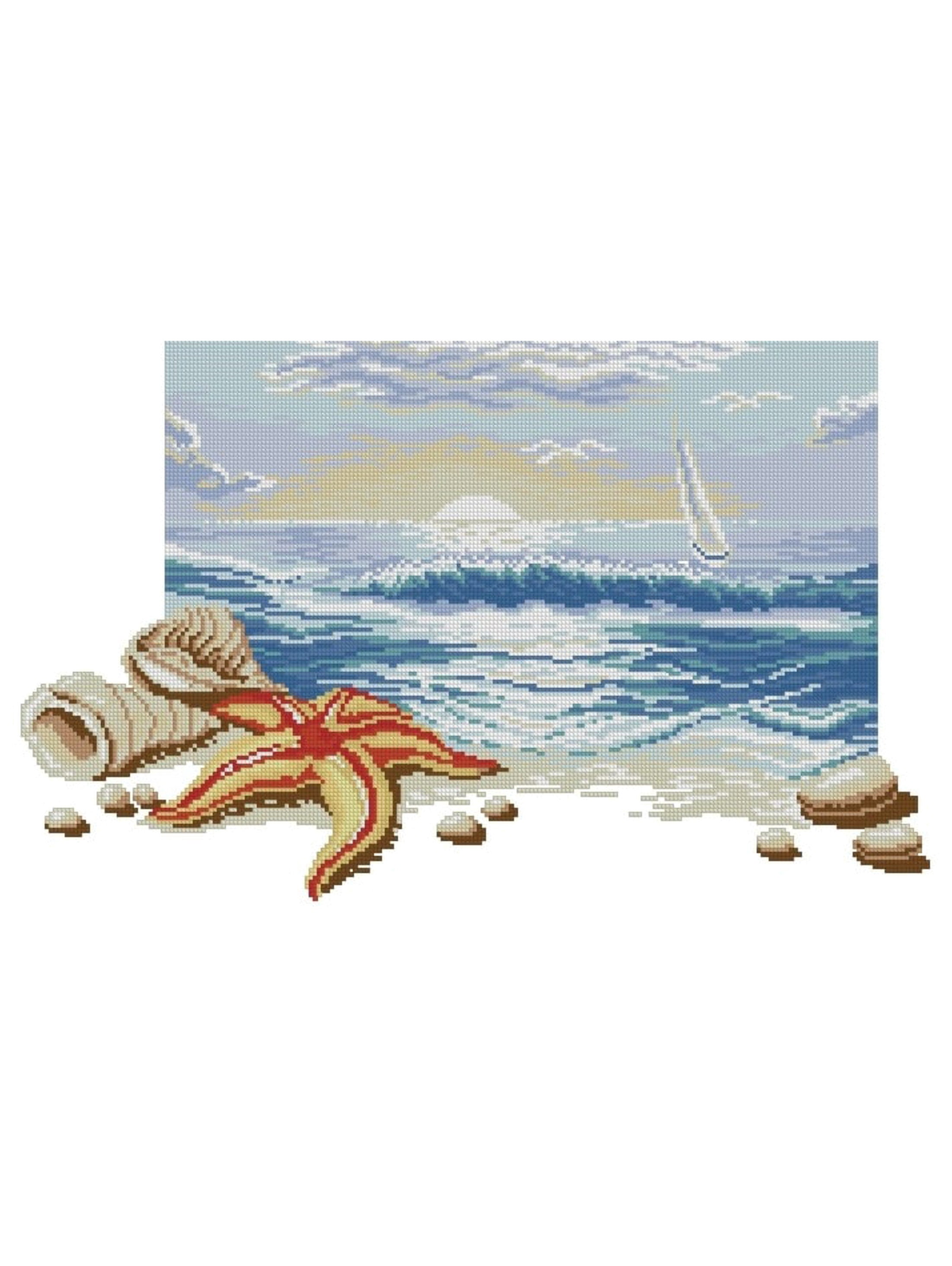 Ocean Cross Stitch Pattern PDF Beach Cross Stitch Chart Sea - Etsy
