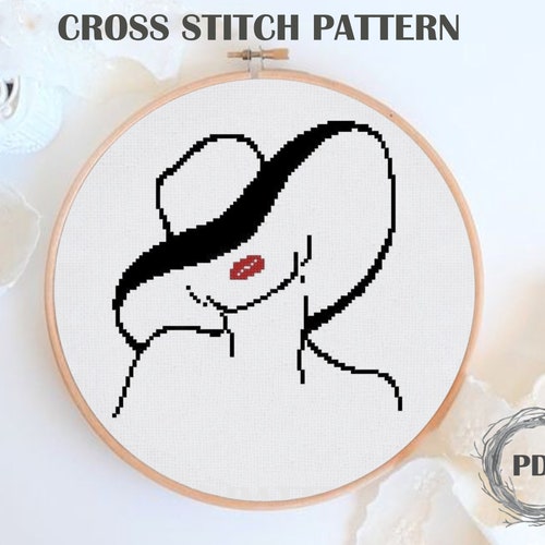 Woman Face Cross Stitch Pattern Modern Cross Stitch Pattern - Etsy