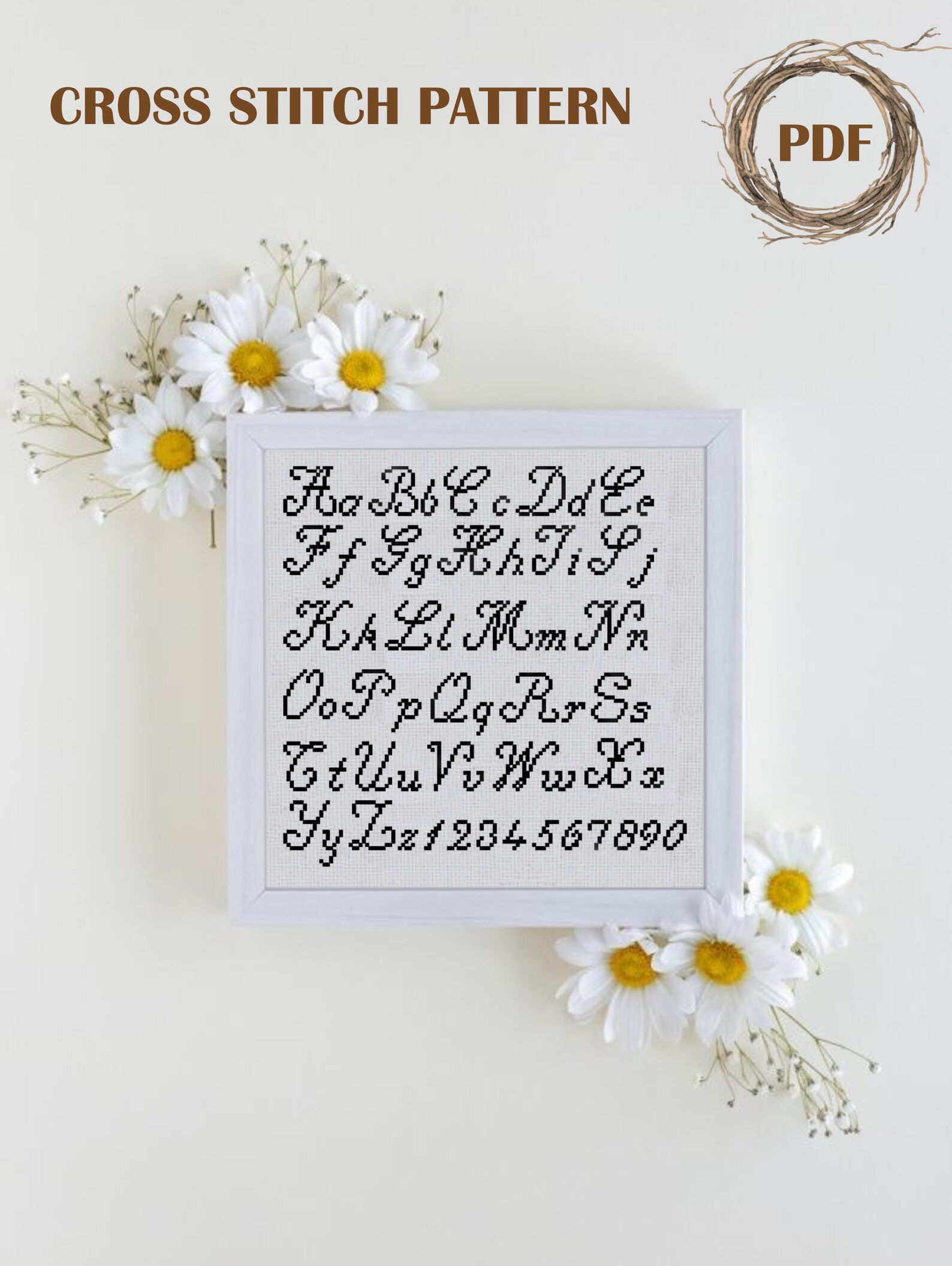 Cross Stitch Alphabet Pattern PDF, Full Alphabet Cross Stitch ...