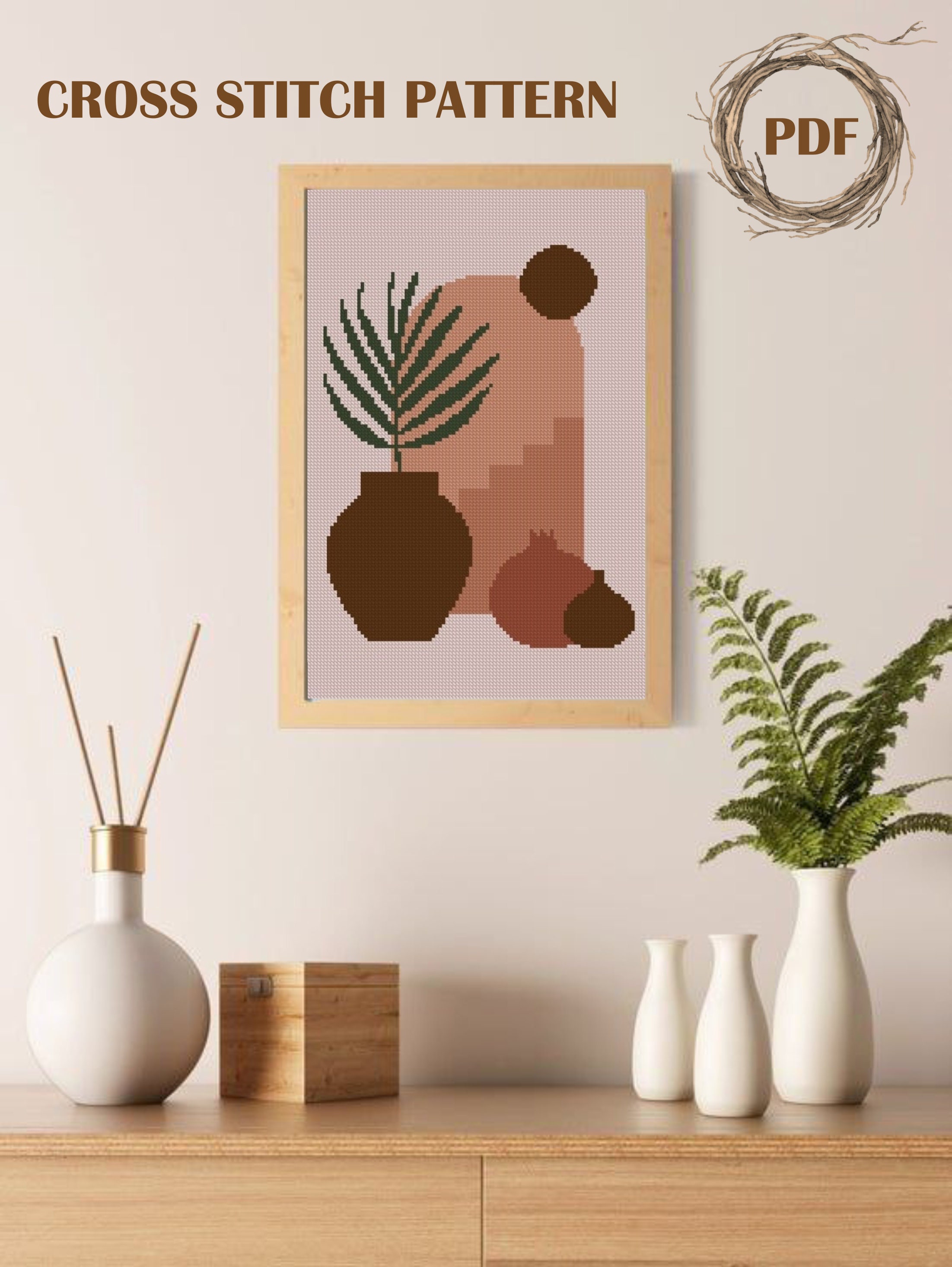 Modern Still Life Cross Stitch Pattern Instant PDF Download | Etsy