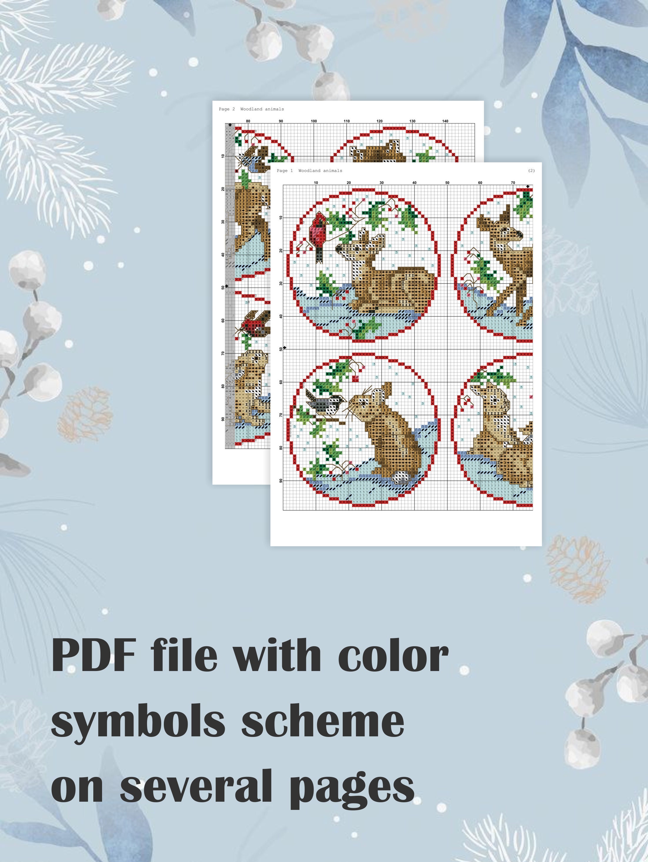 Woodland Animals Cross Stitch Pattern PDF Forest Animals - Etsy