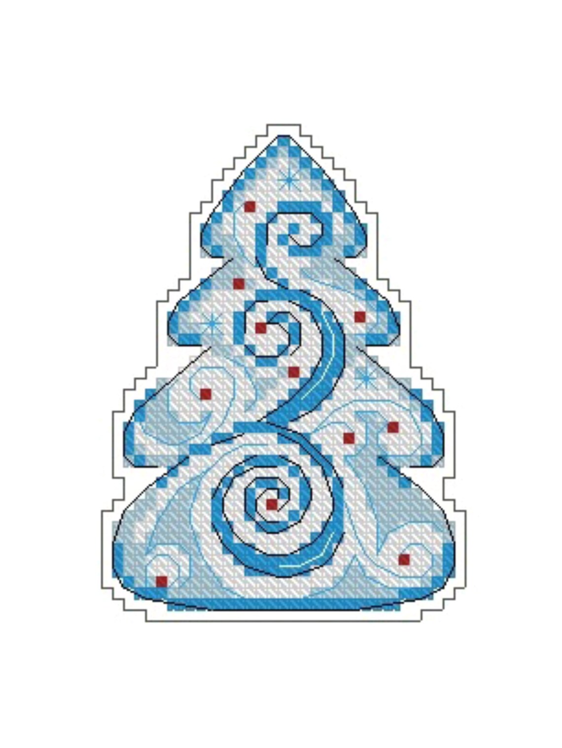 Set of 4 Mini Christmas Trees Cross Stitch Pattern PDF Modern - Etsy