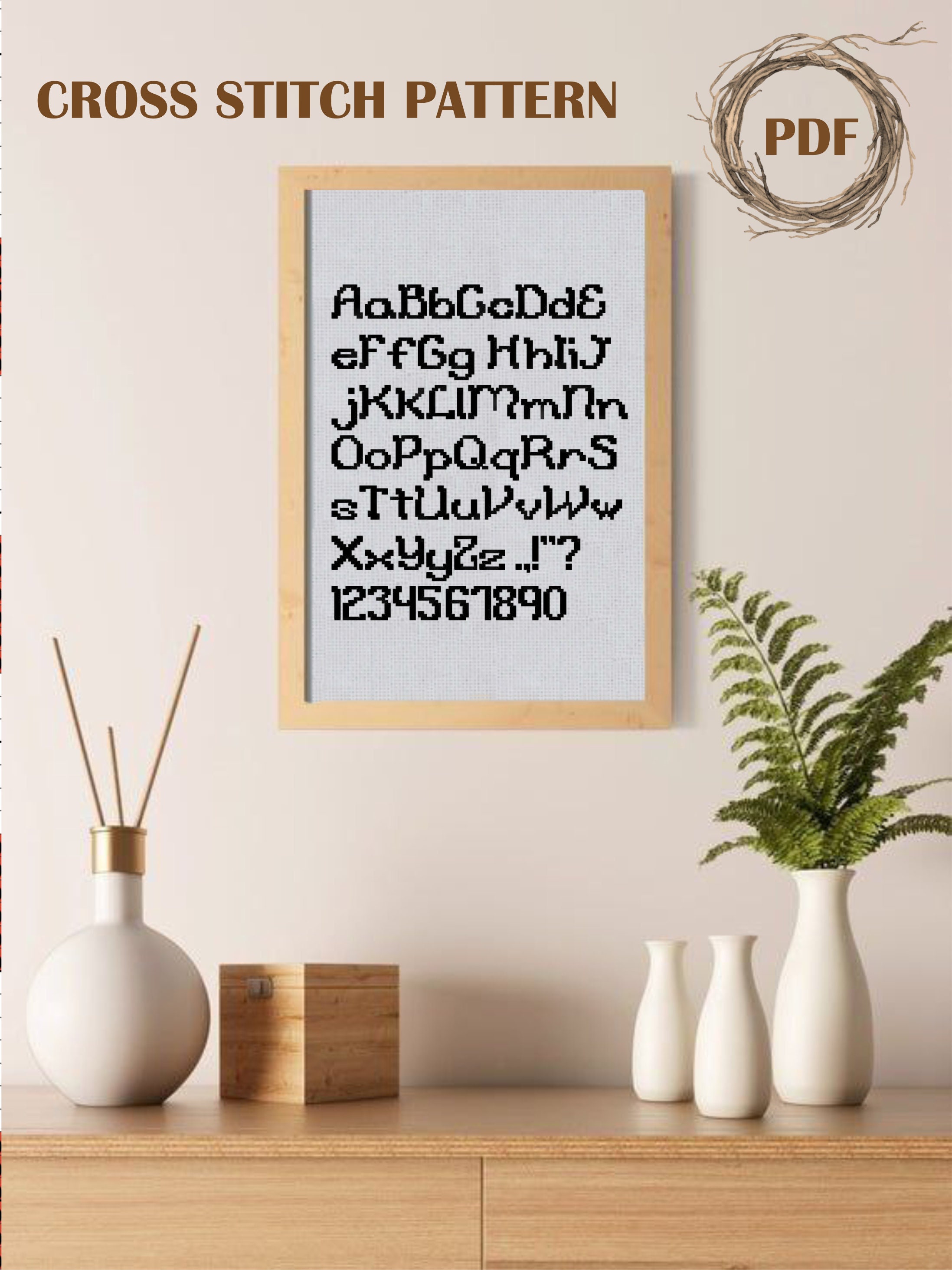 Easy Cross Stitch Alphabet, Full Alphabet Cross Stitch Pattern PDF ...