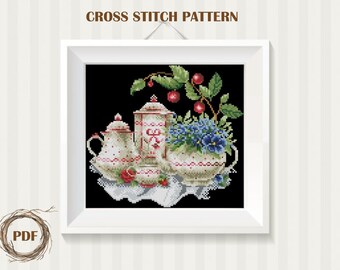 TEA TIME Modern Counted Cross Stitch Pattern Pdf Instant Download - Etsy