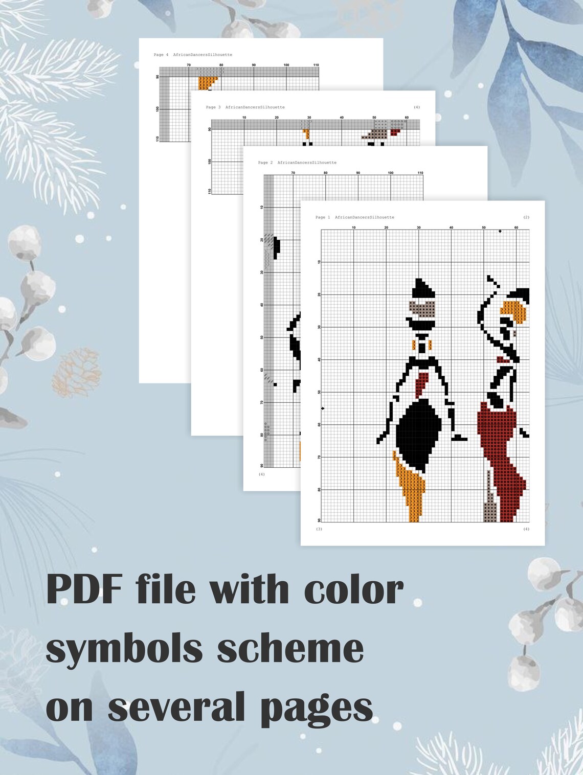 African Woman Dance Cross Stitch Pattern PDF Abstraction - Etsy