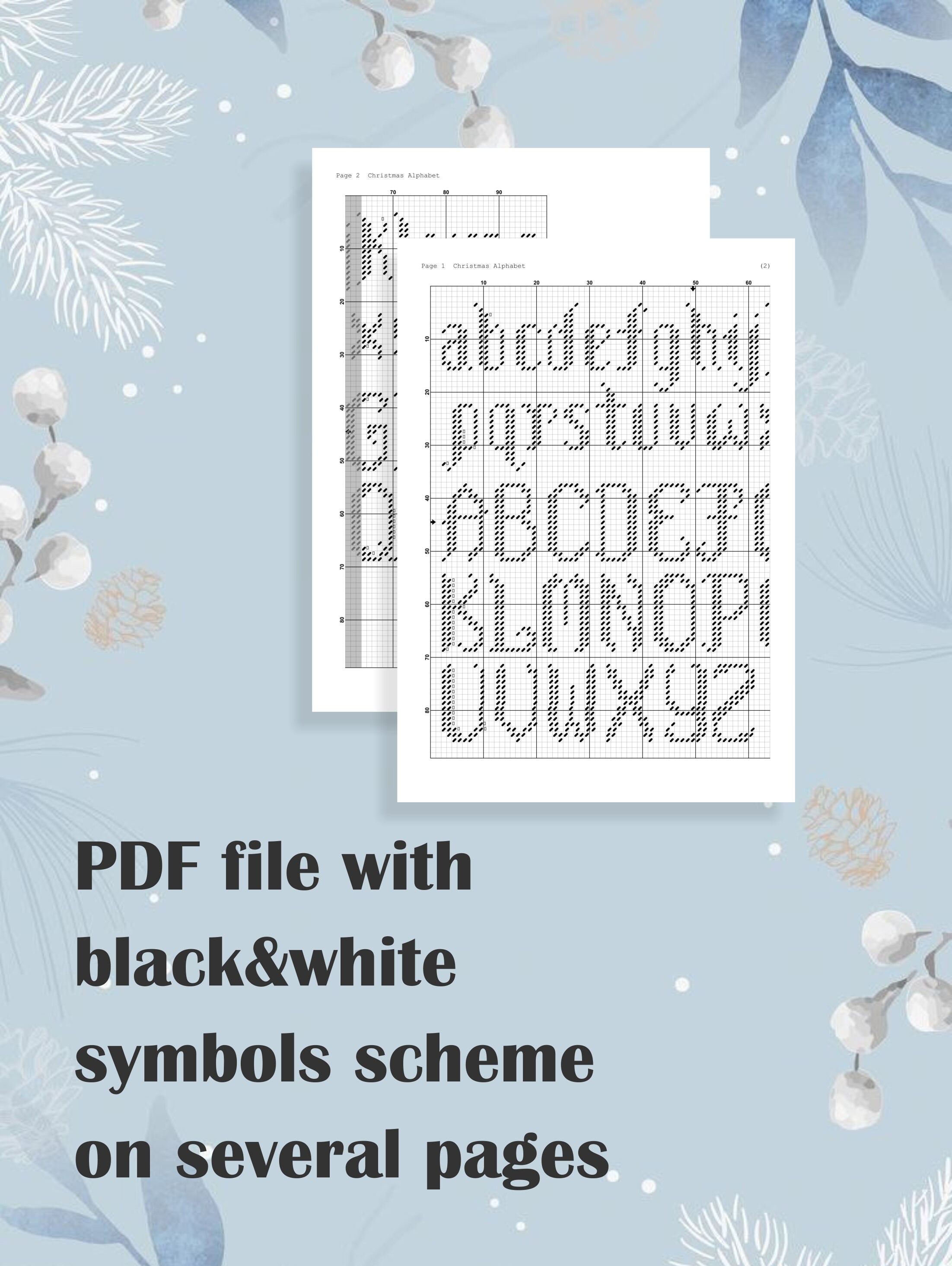 Christmas Alphabet Cross Stitch Pattern PDF, Christmas ABC Cross Stitch ...
