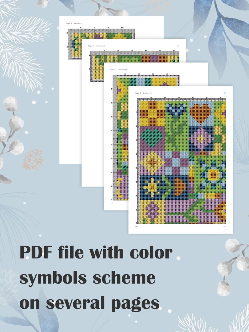 Rainbow Sampler Patchwork Cross Stitch Pattern PDF, Patchwork Ornament ...