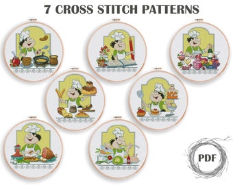 Chef Cross Stitch - Etsy