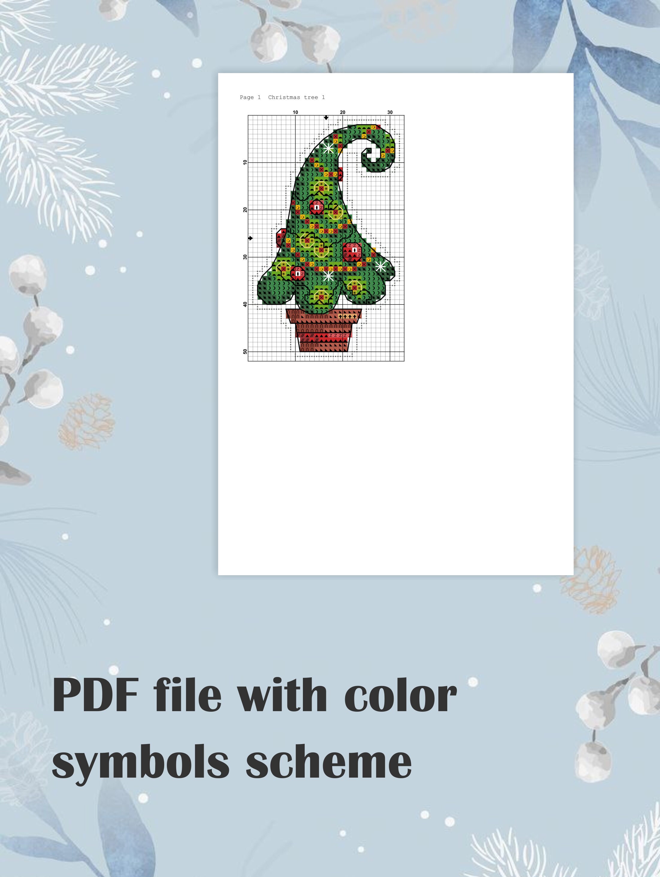 Set of 4 Mini Christmas Trees Cross Stitch Pattern PDF Modern - Etsy