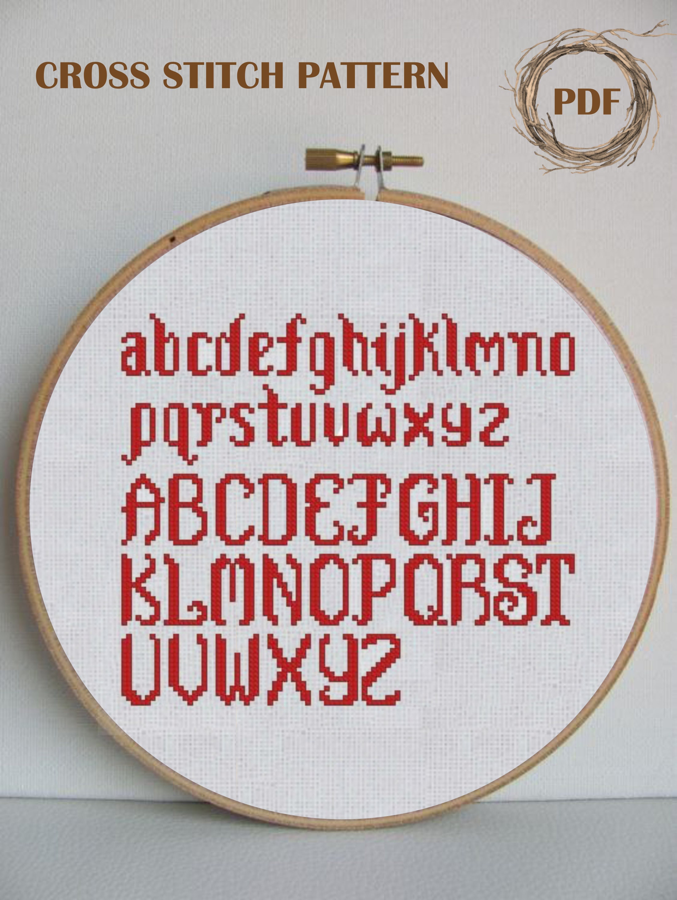 Christmas Alphabet Cross Stitch Pattern PDF, Christmas ABC Cross Stitch ...