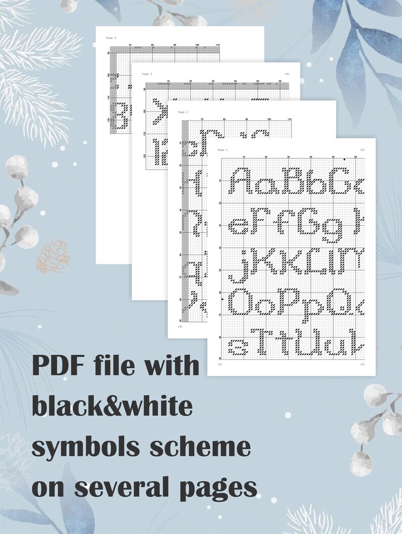 Easy Cross Stitch Alphabet, Full Alphabet Cross Stitch Pattern PDF ...