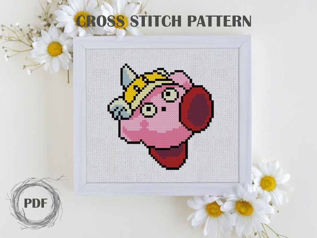 Kirby Cross Stitch Pattern PDF, Video Game Kirby, Gameboy Cross Stitch ...