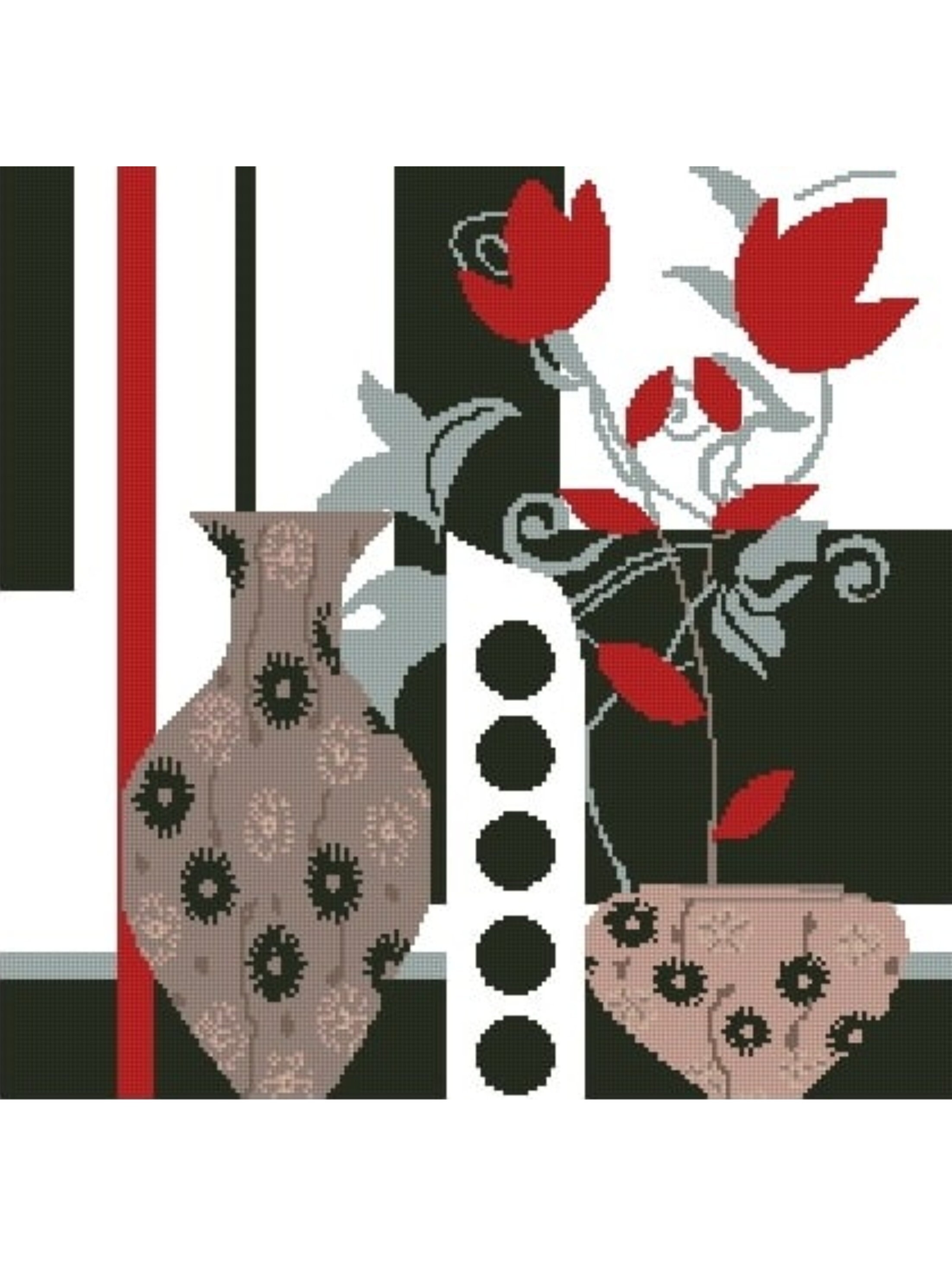 Abstract Modern Still Life Cross Stitch Pattern PDF Vases | Etsy