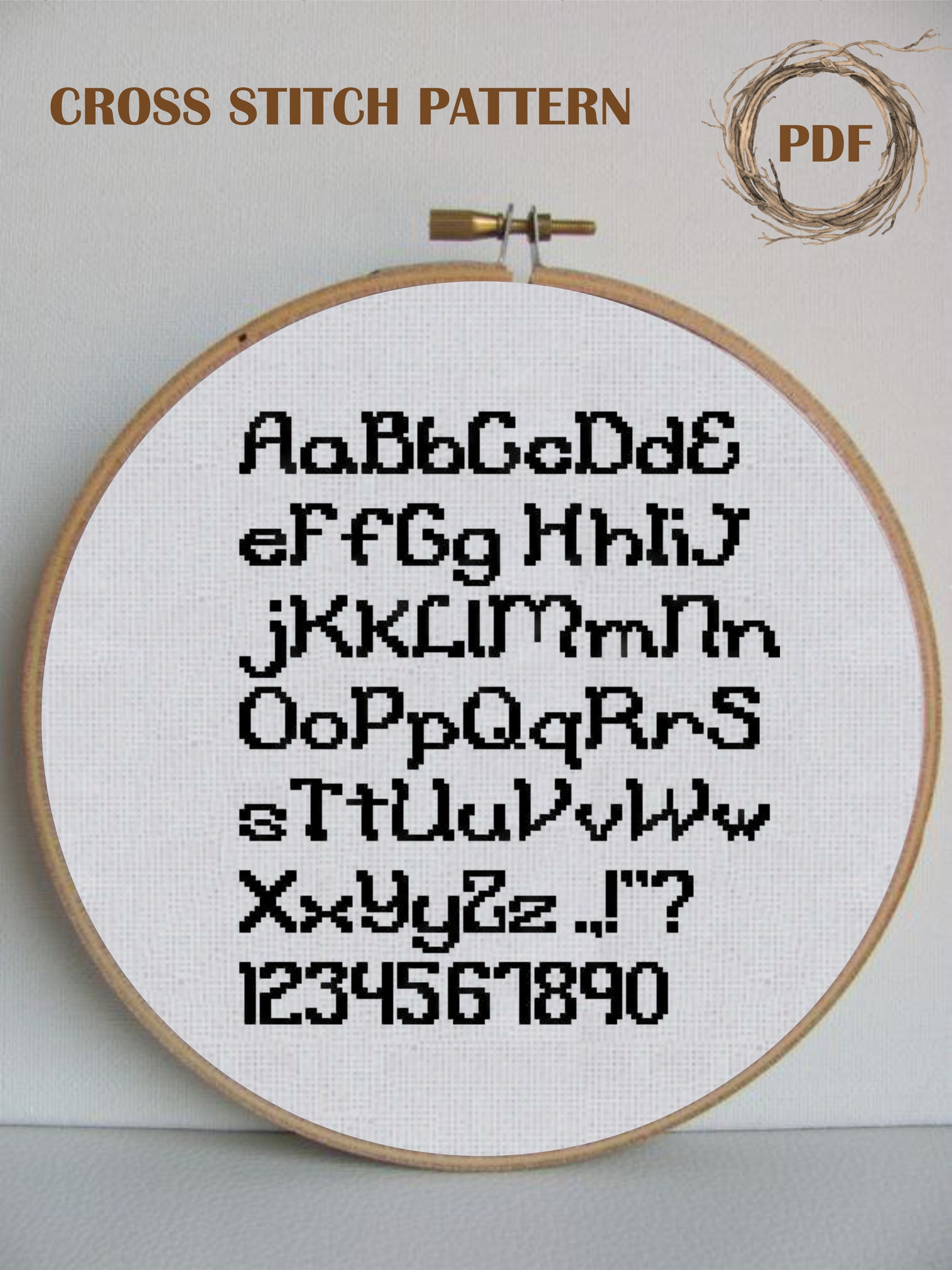 Easy Cross Stitch Alphabet, Full Alphabet Cross Stitch Pattern PDF ...