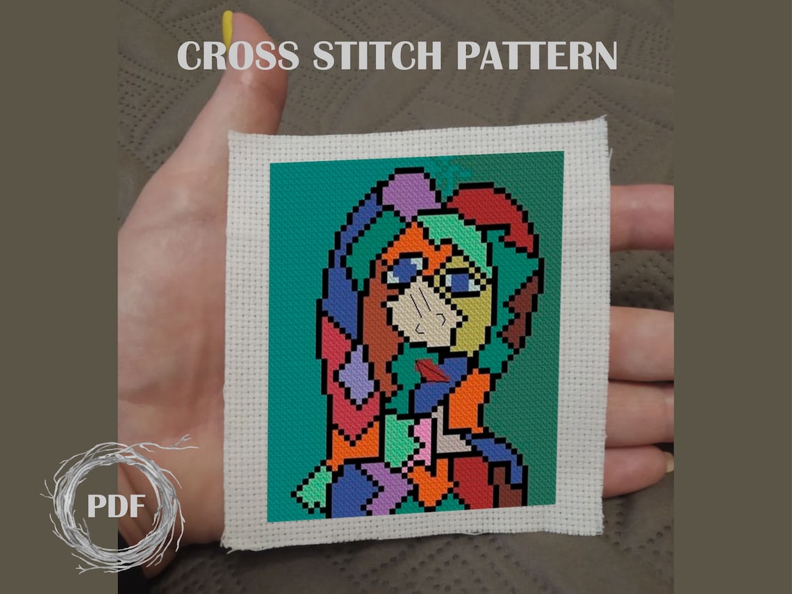 Cubism Art by Picasso Cross Stitch Pattern PDF Miniature Art - Etsy