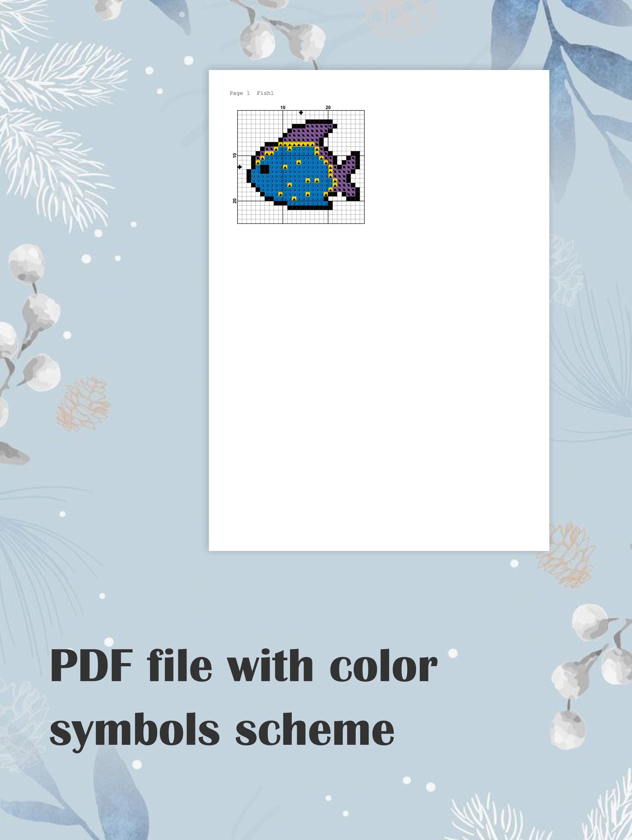 Mini Fishes Cross Stitch Set of 6 Little Fish Cross Stitch - Etsy