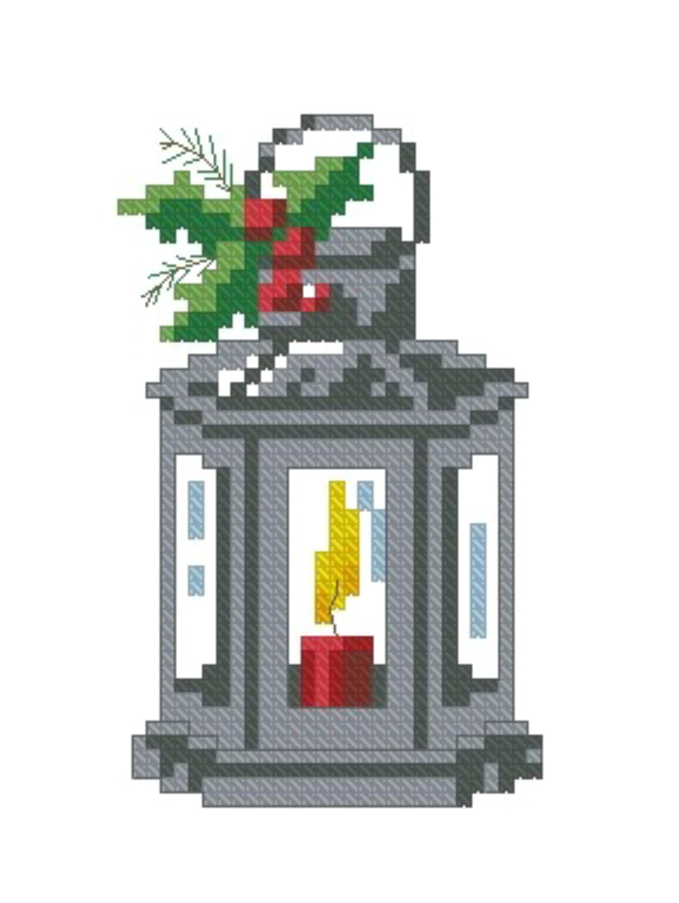 Christmas Lanterns Set of 5 Cross Stitch Pattern PDF, Lantern Counted ...