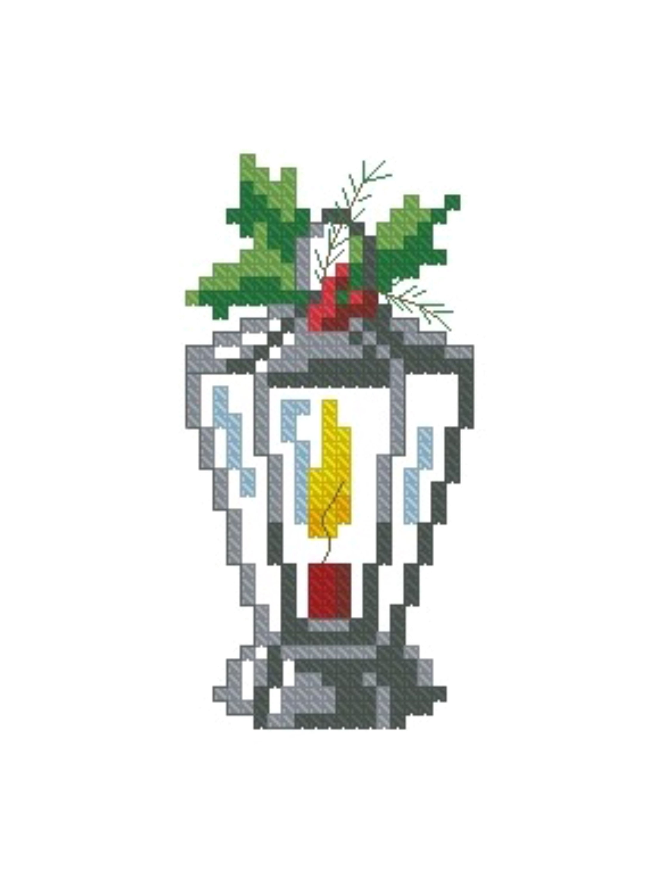 Christmas Lanterns Set of 5 Cross Stitch Pattern PDF, Lantern Counted ...