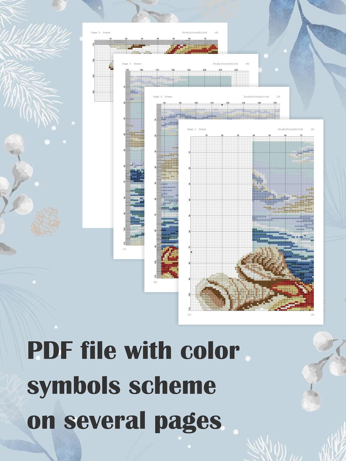 Ocean Cross Stitch Pattern PDF Beach Cross Stitch Chart Sea - Etsy