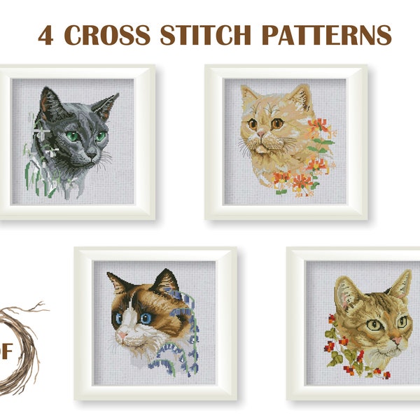 Cat Cross Stitch - Etsy