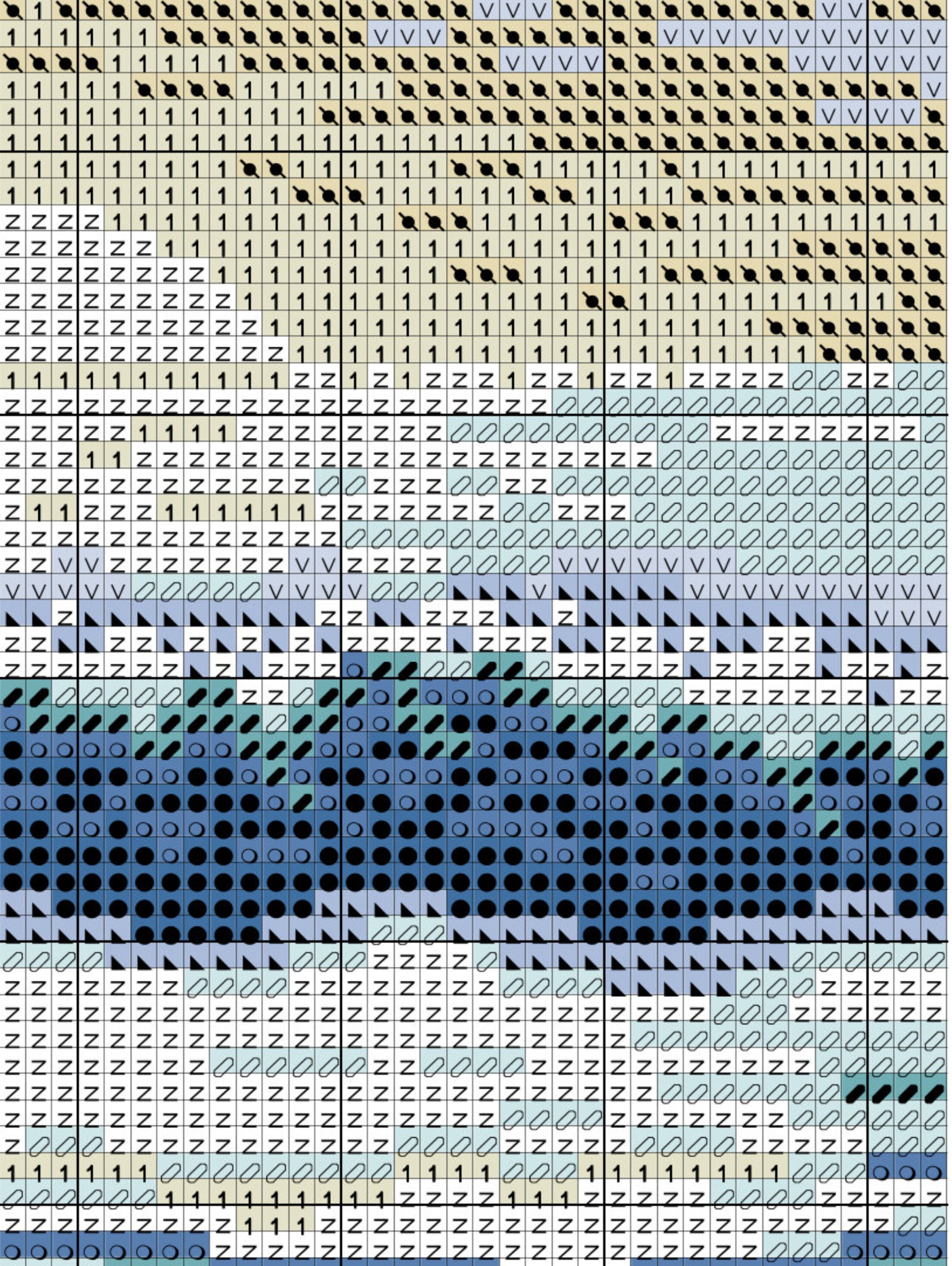 Ocean Cross Stitch Pattern PDF Beach Cross Stitch Chart Sea - Etsy