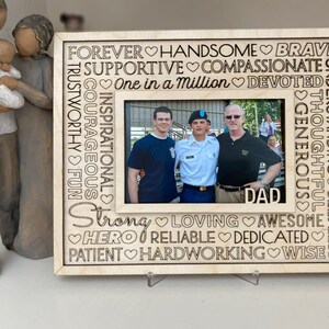 Dad Father's Day Photo Frame Engraved - Etsy