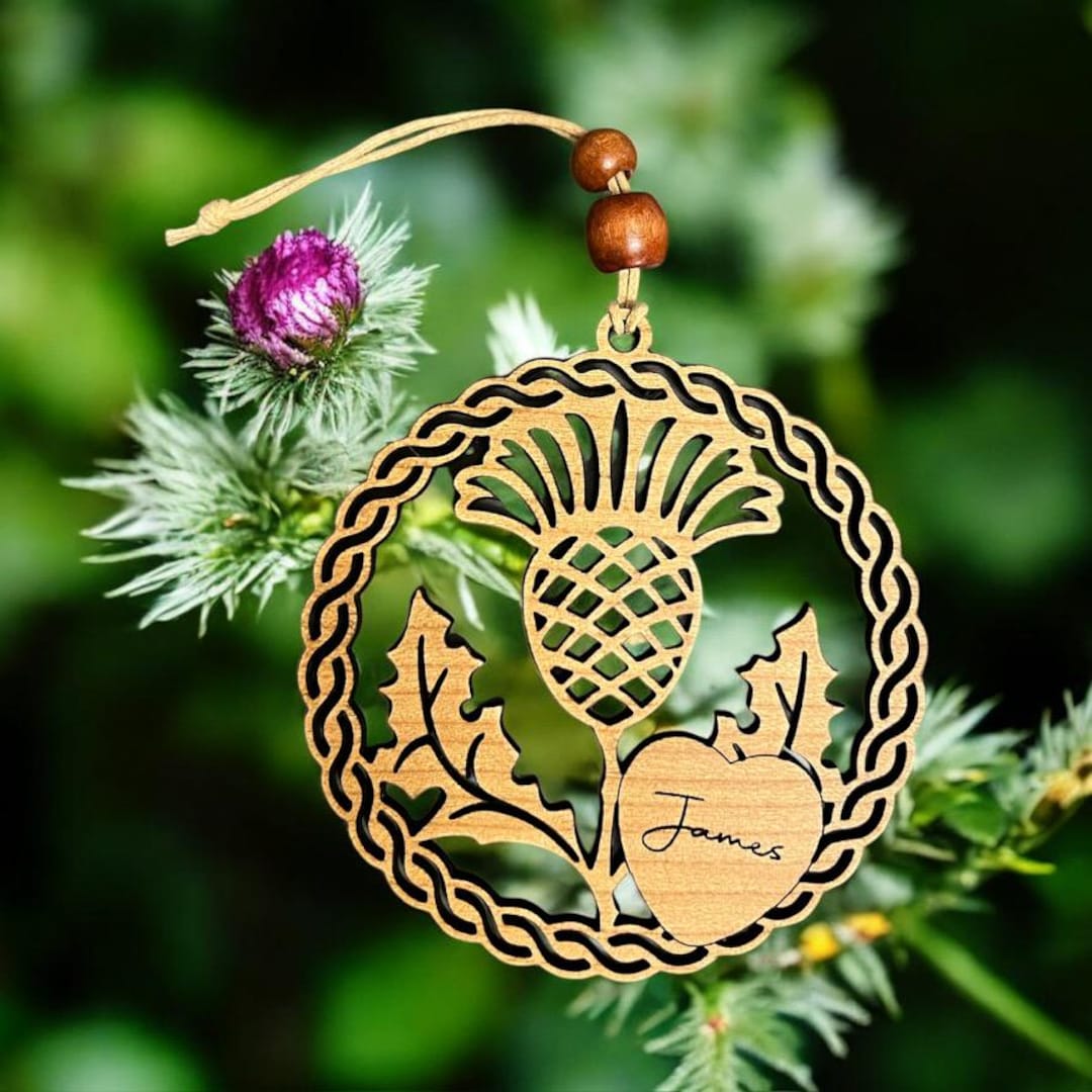 Laser Cut Thistle Ornament: Personalized Scottish Gift - Etsy
