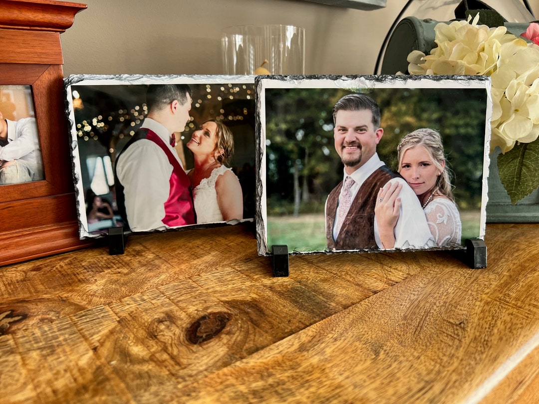 Personalized Photo on Slate | Custom Anniversary Gift - Etsy