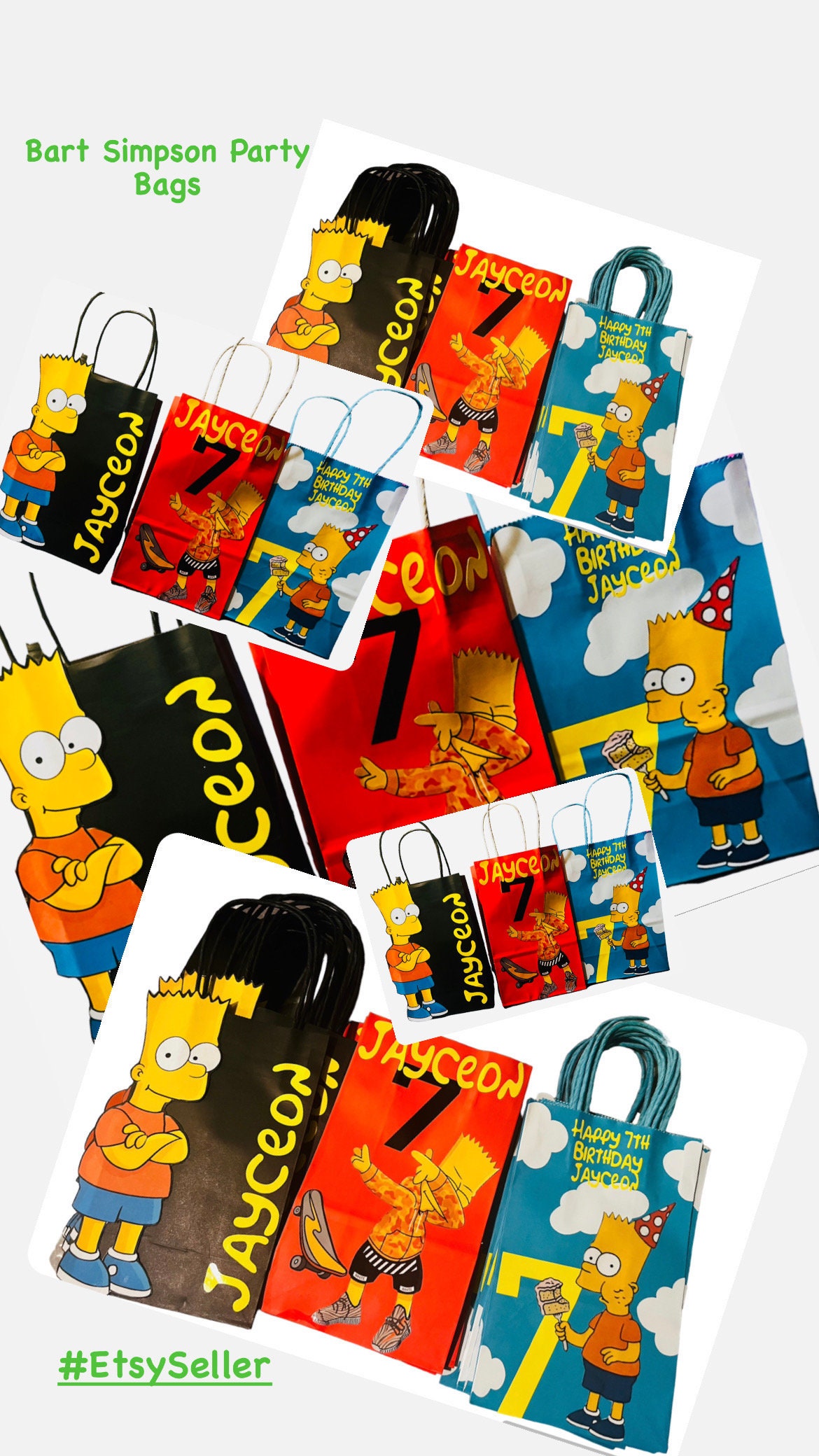 Bart Simpson Theme Party Bags Birthday Party Handmade Gift - Etsy