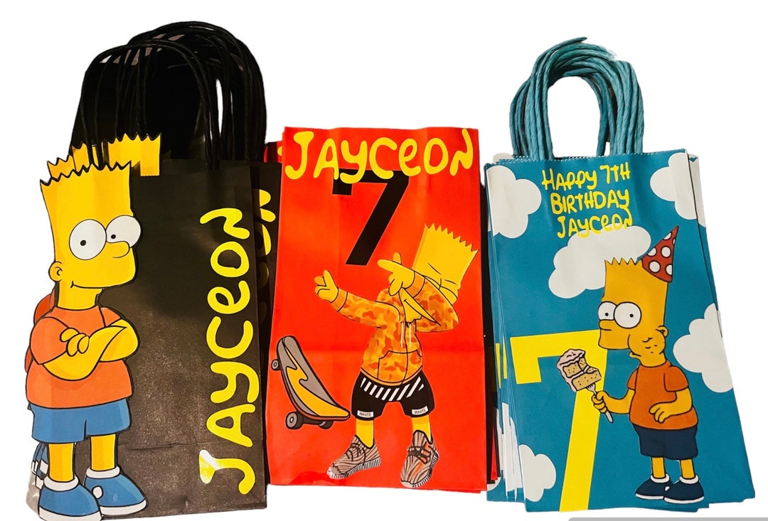 Bart Simpson Theme Party Bags Birthday Party Handmade Gift - Etsy