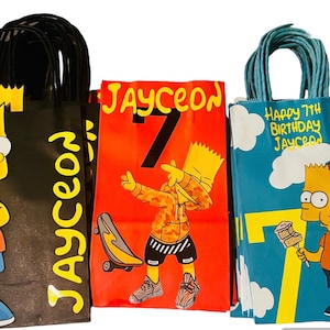 Bart Simpson Theme Party Bags Birthday Party Handmade Gift - Etsy