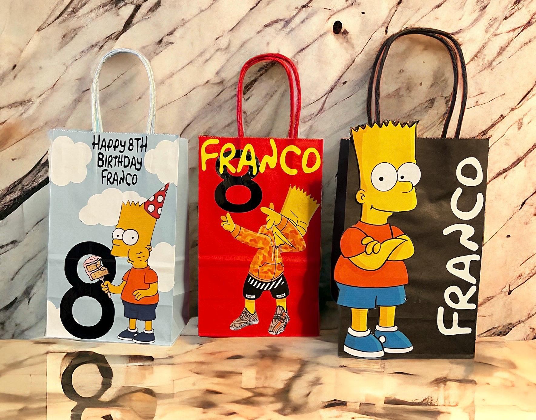 Bart Simpson Theme Party Bags | Birthday Party | Handmade Gift Bag ...