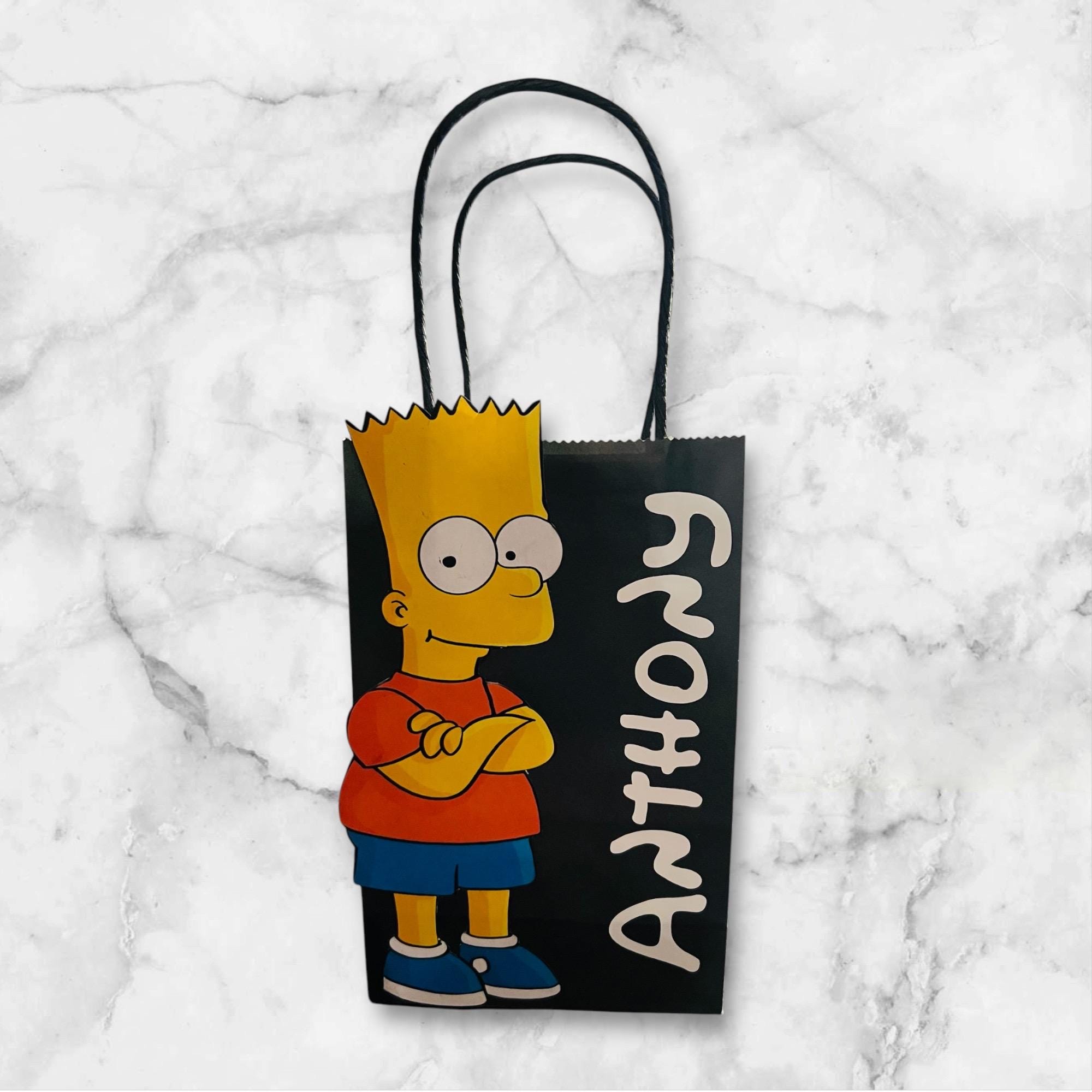 Bart Simpson Theme Party Bags | Birthday Party | Handmade Gift Bag ...