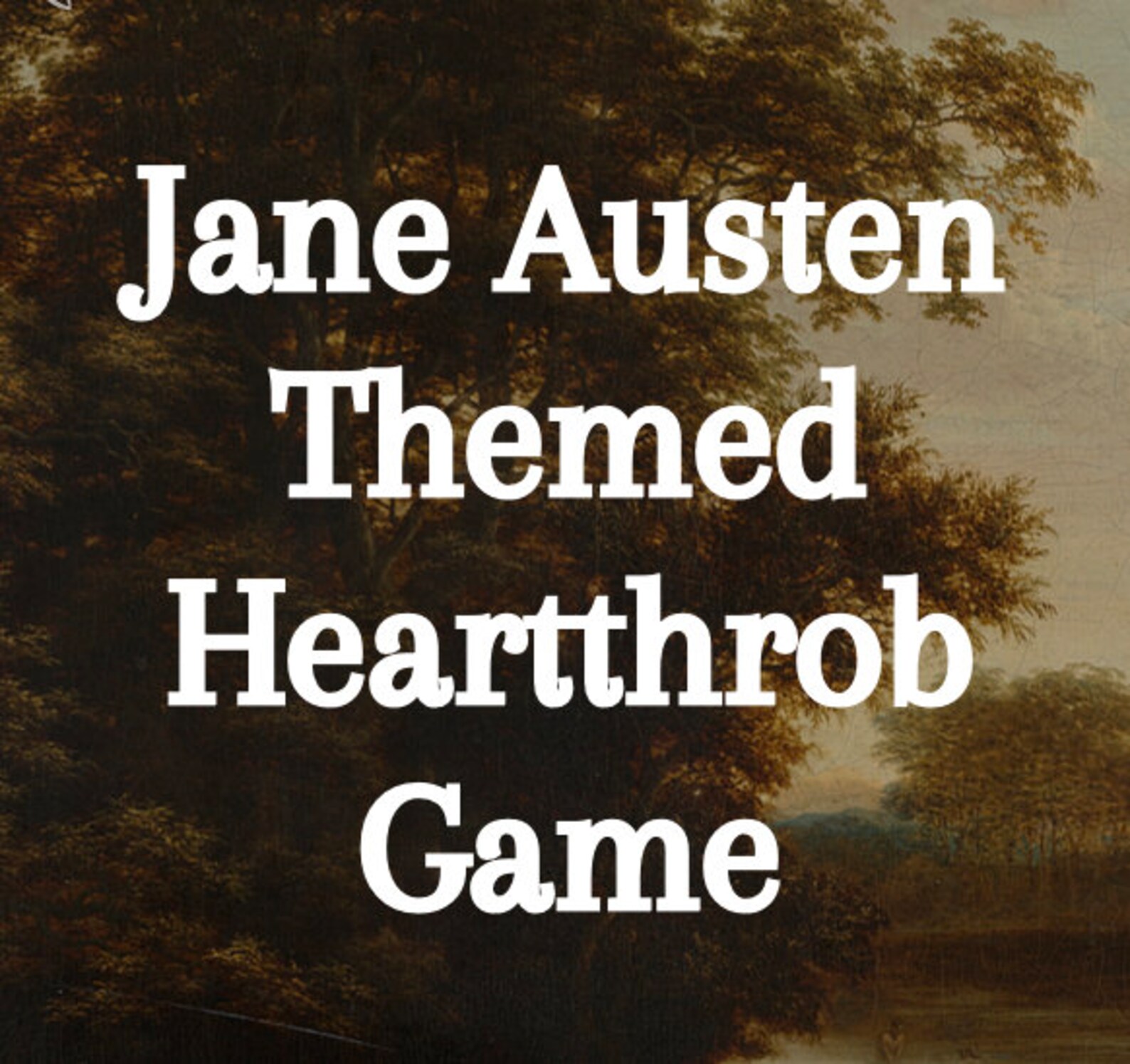 Jane Austen Themed Heartthrob Game PDF - Etsy