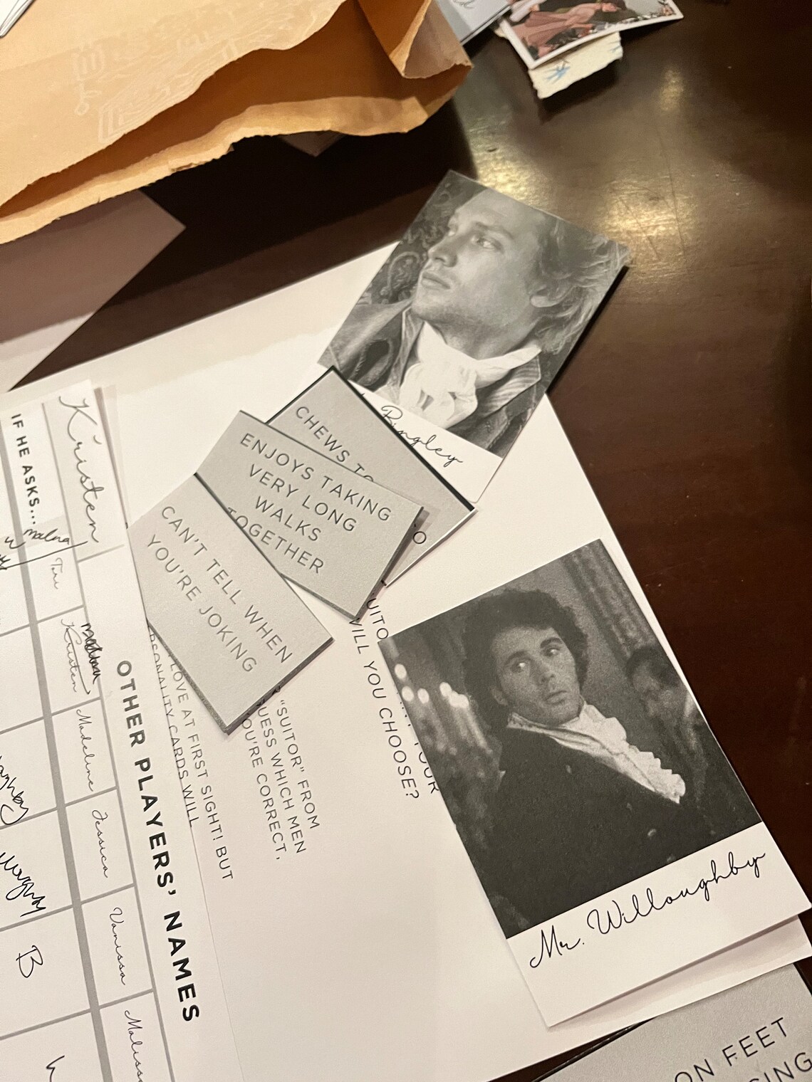 Jane Austen Themed Heartthrob Game PDF - Etsy